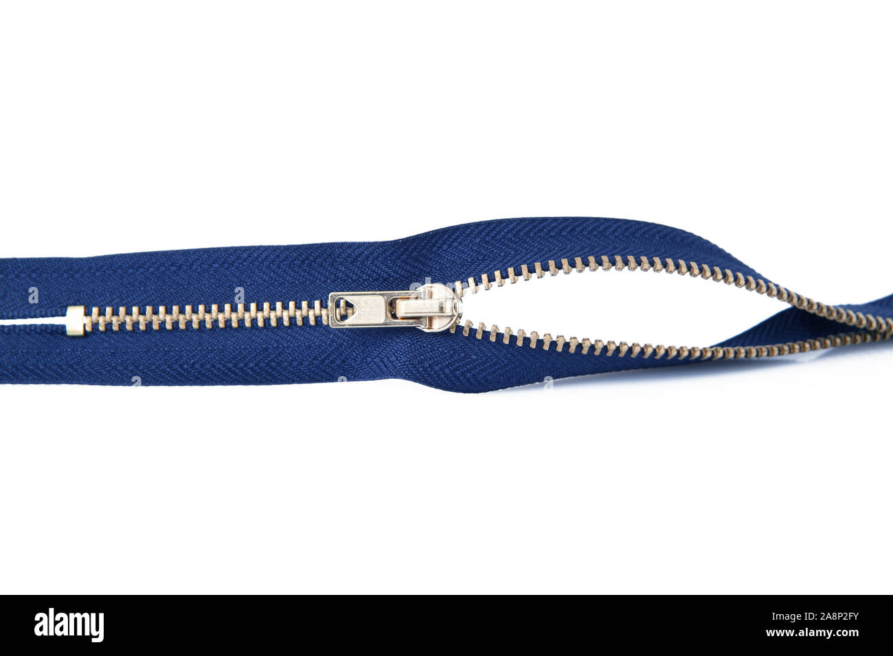 a Zipper on white background Stock Photo - Alamy