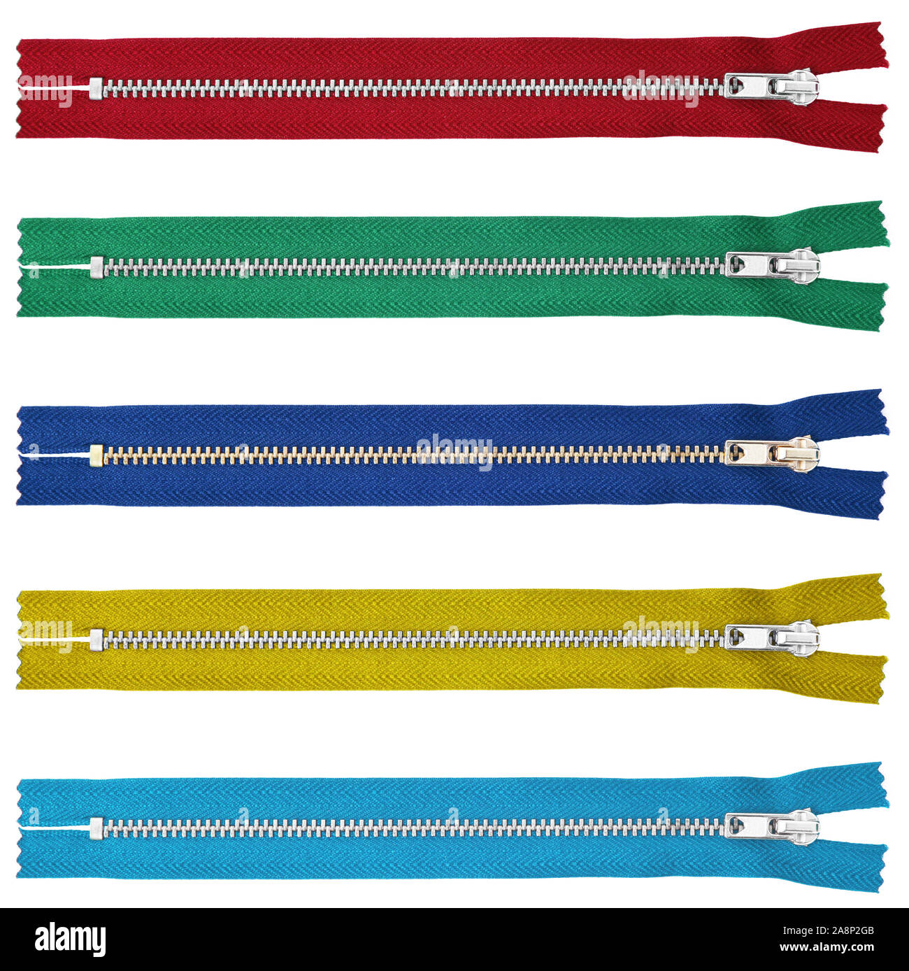 zipper collage on white background Stock Photo - Alamy