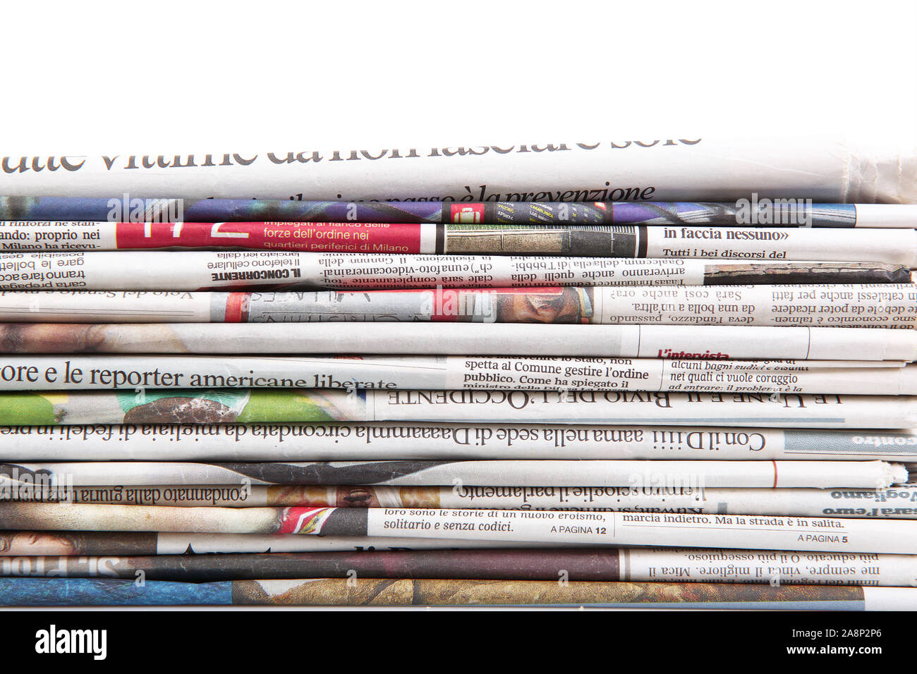 Newspapers folded and crushed to form a background Stock Photo - Alamy