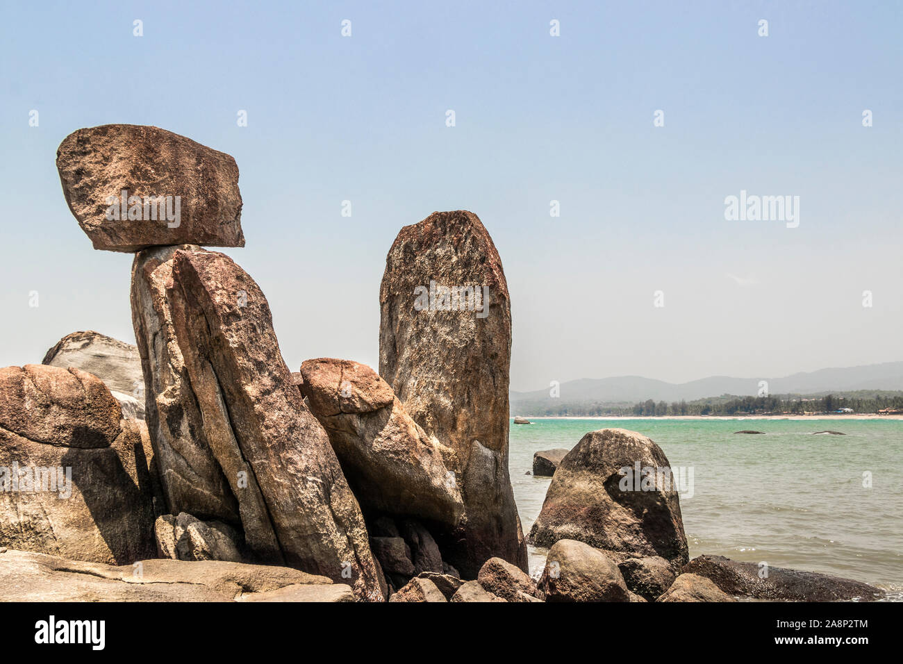 Bizzare and amazing rock formations at Agonda Beach in Goa, India Stock ...