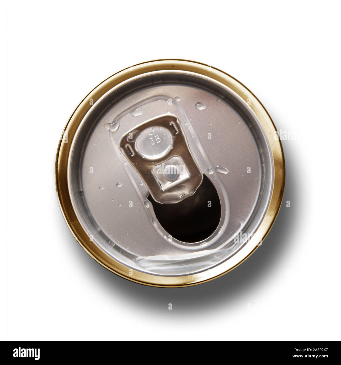 Crushed aluminum can on white background Stock Photo - Alamy