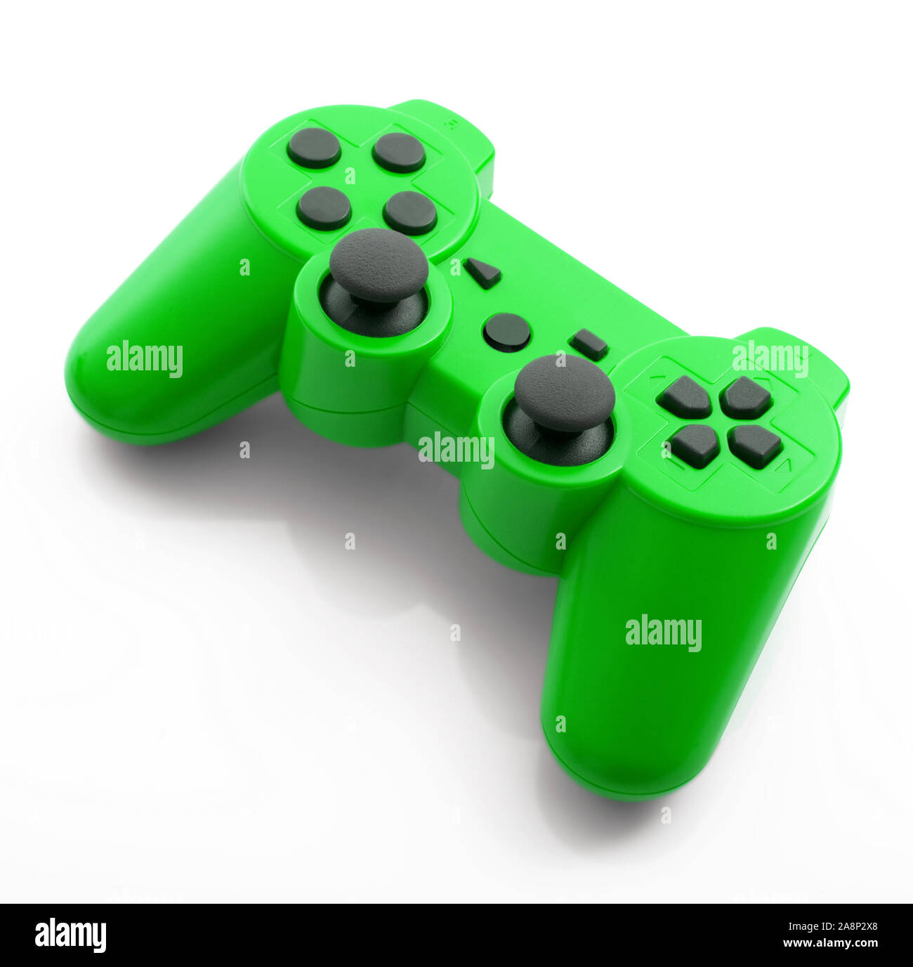 green Game Joystick isolated on a white background Stock Photo - Alamy