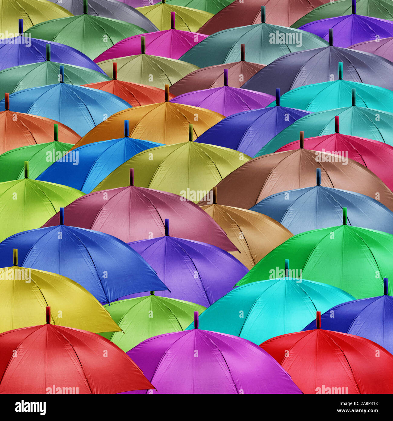 a group of coloured umbrellas Stock Photo - Alamy