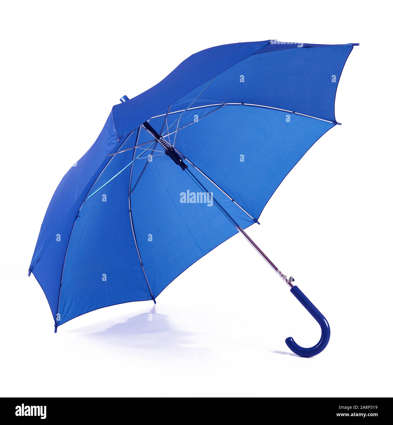 isolated blue umbrella on white background Stock Photo - Alamy