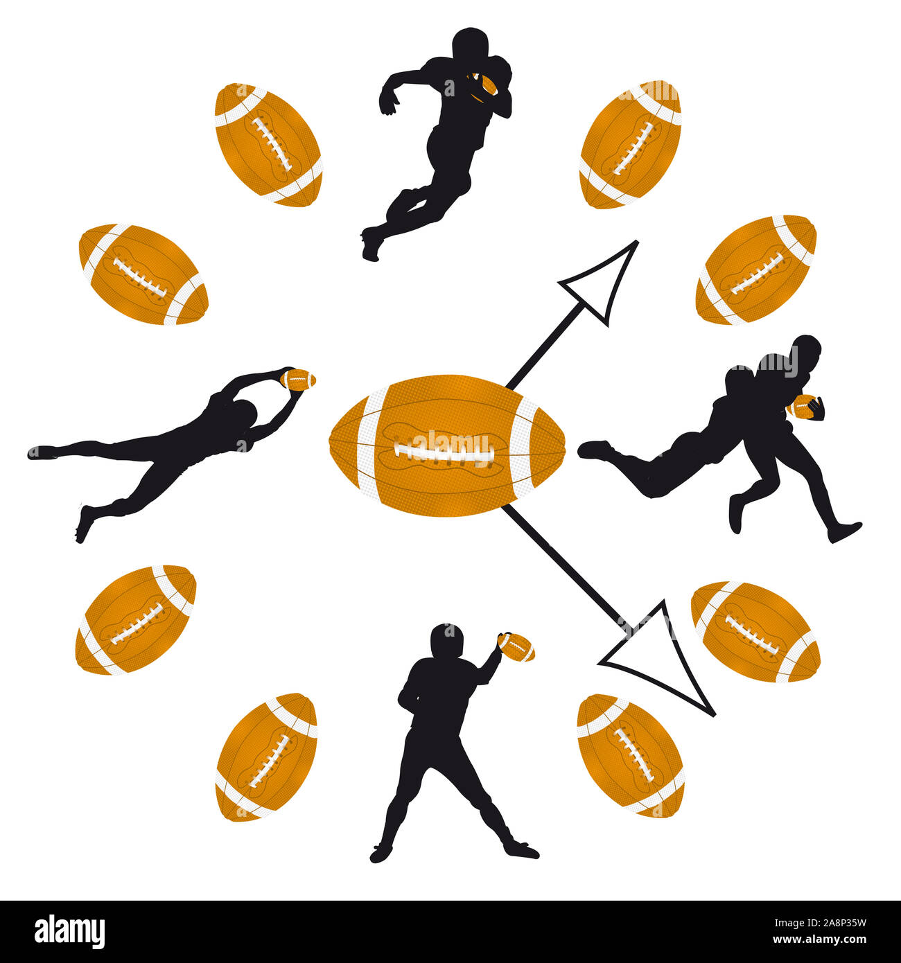 american football watch on white background Stock Photo - Alamy