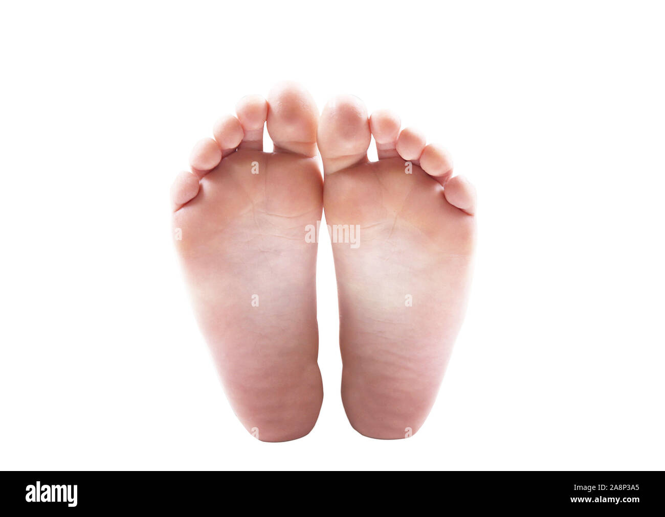 isolated caucasian feet on white background Stock Photo - Alamy