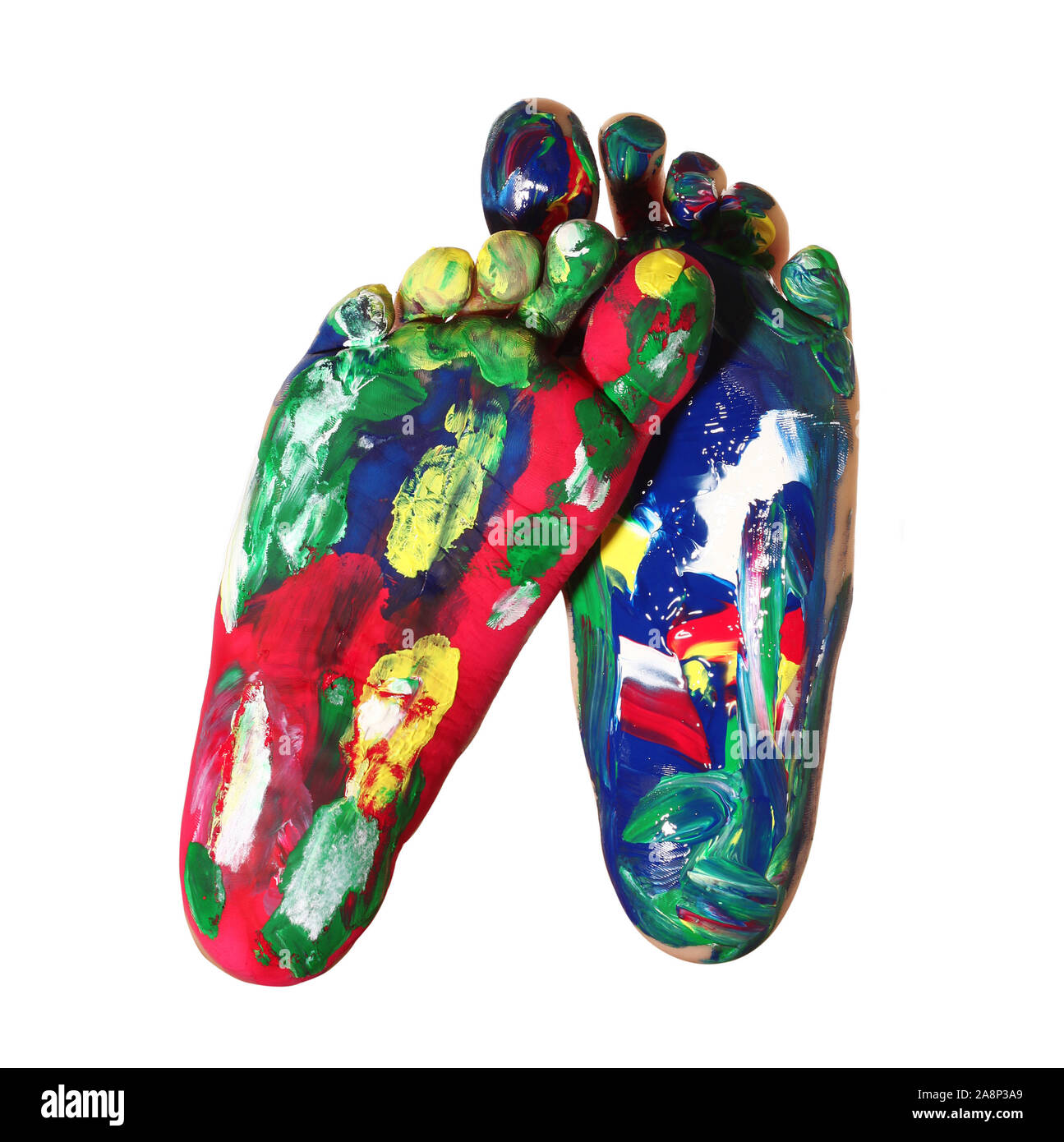 isolated colored feet on white background Stock Photo - Alamy