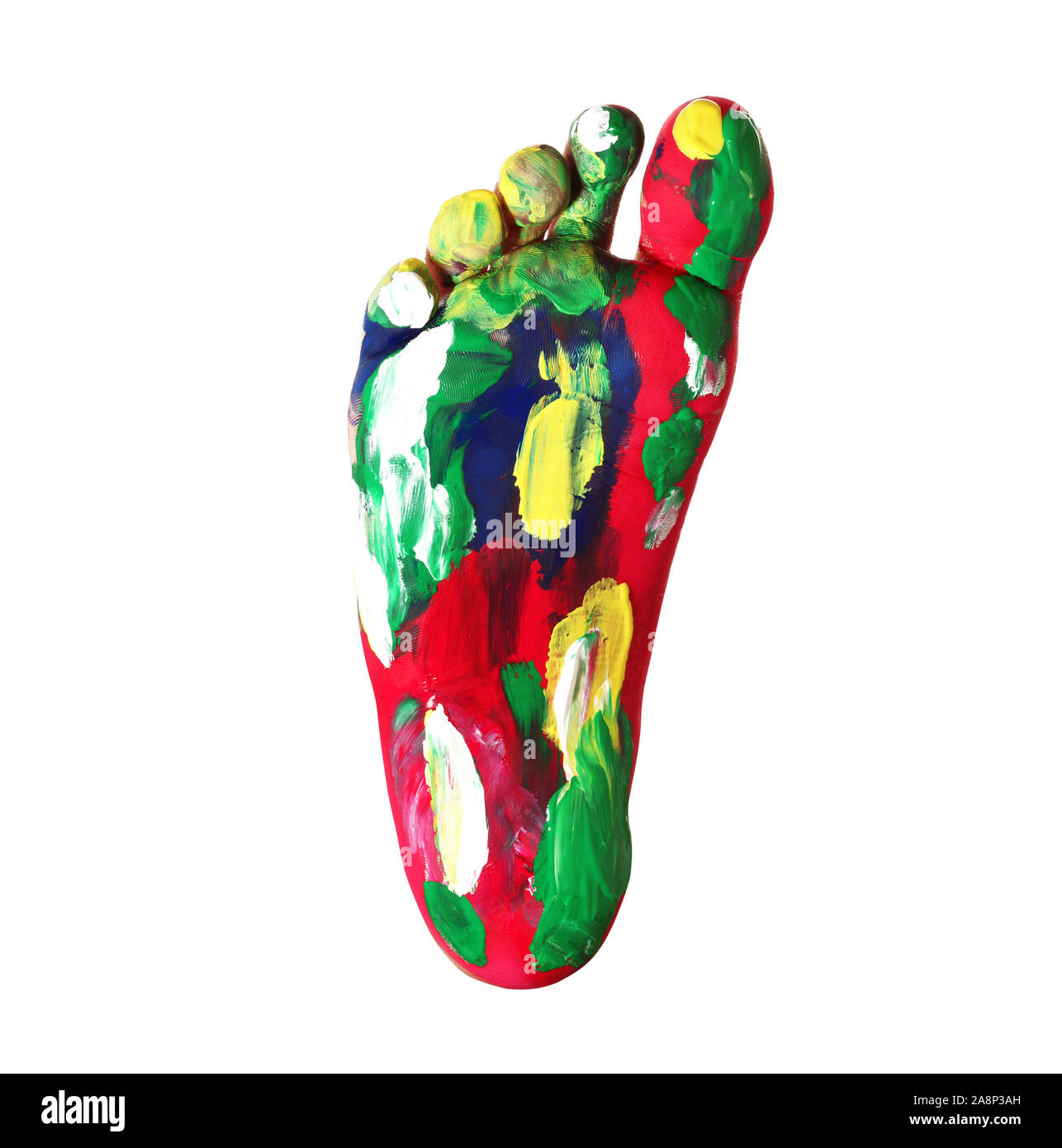 isolated colored foot on white background Stock Photo - Alamy