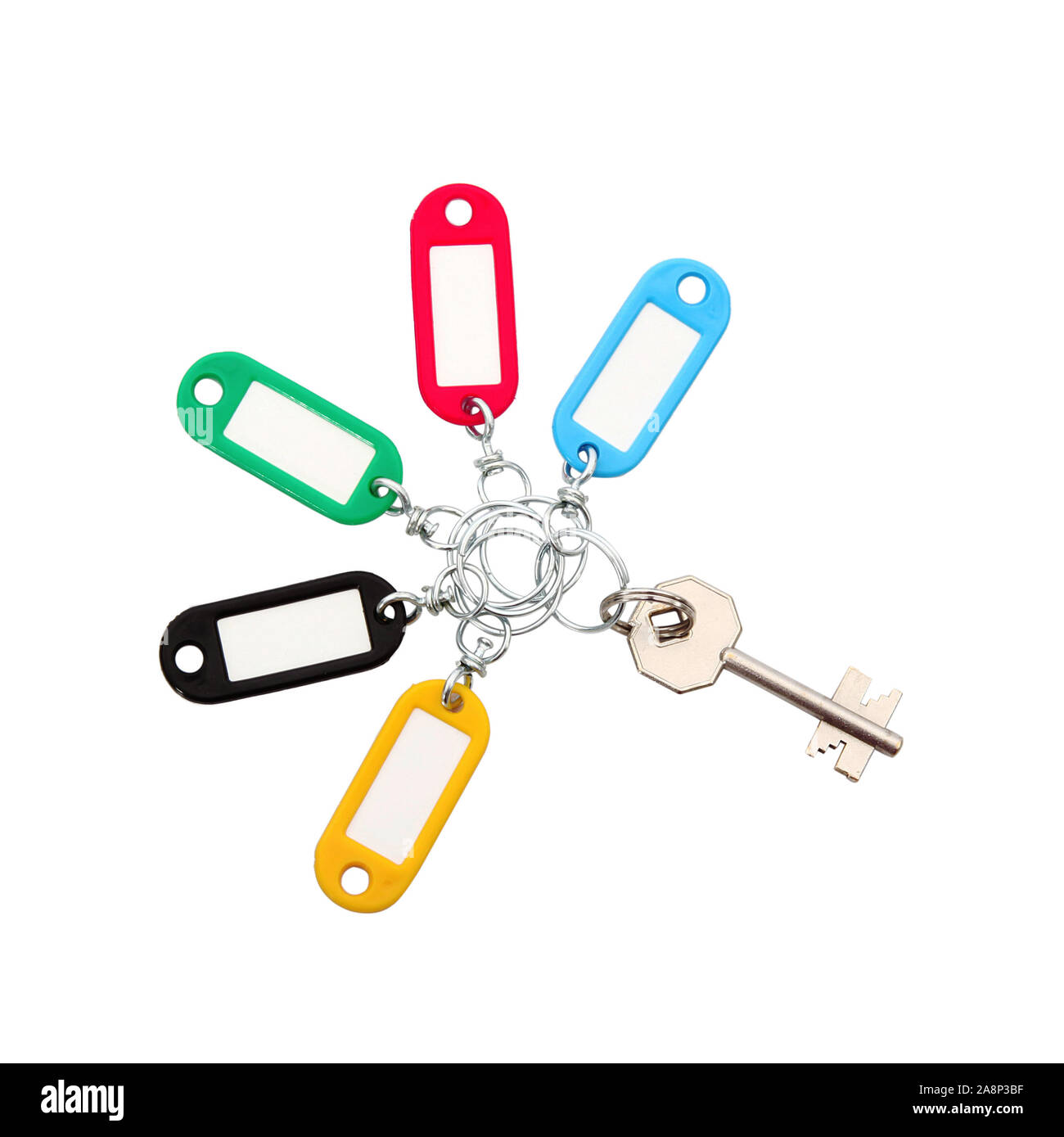 Key Ring collage on white background Stock Photo - Alamy