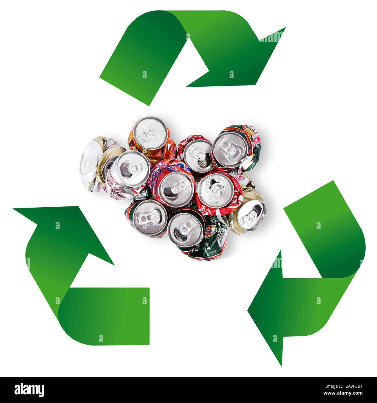 Waste recycling Symbol on white background Stock Photo - Alamy
