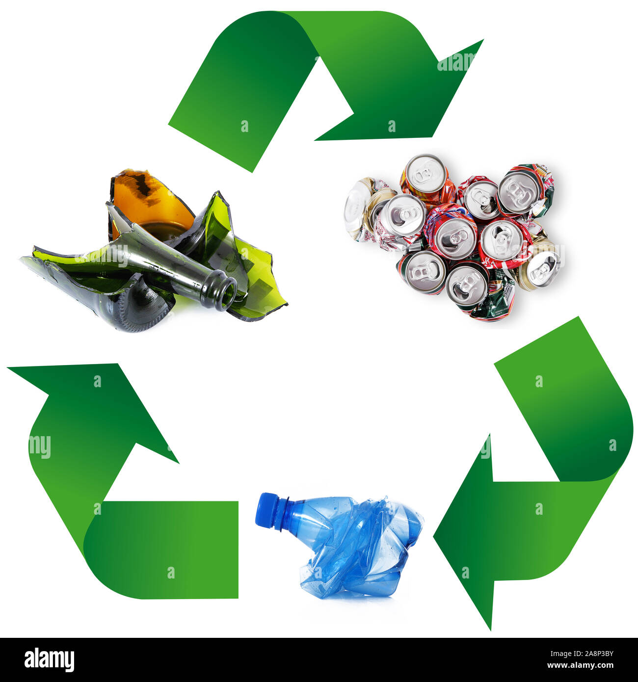 Waste recycling Symbol on white background Stock Photo - Alamy
