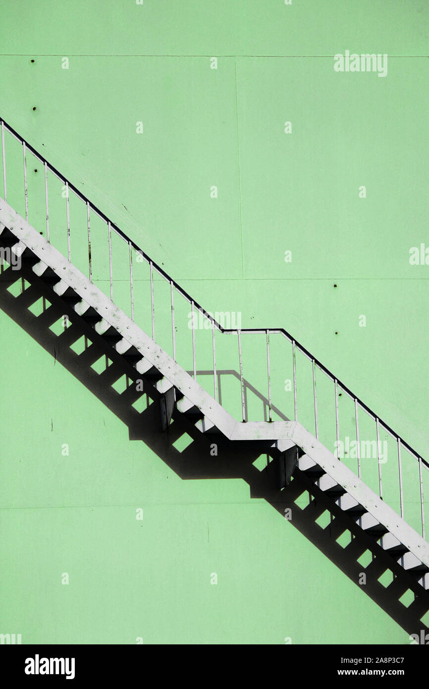 a steep staircase in a factory Stock Photo - Alamy