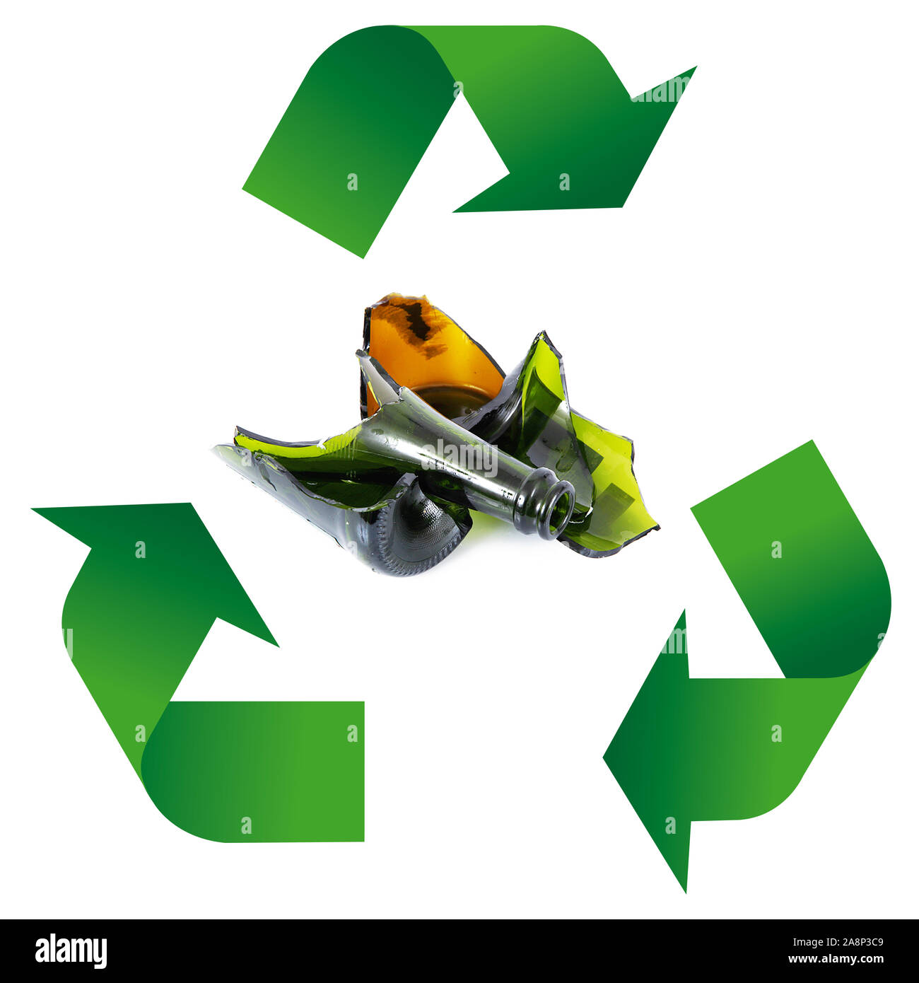Waste recycling Symbol on white background Stock Photo - Alamy