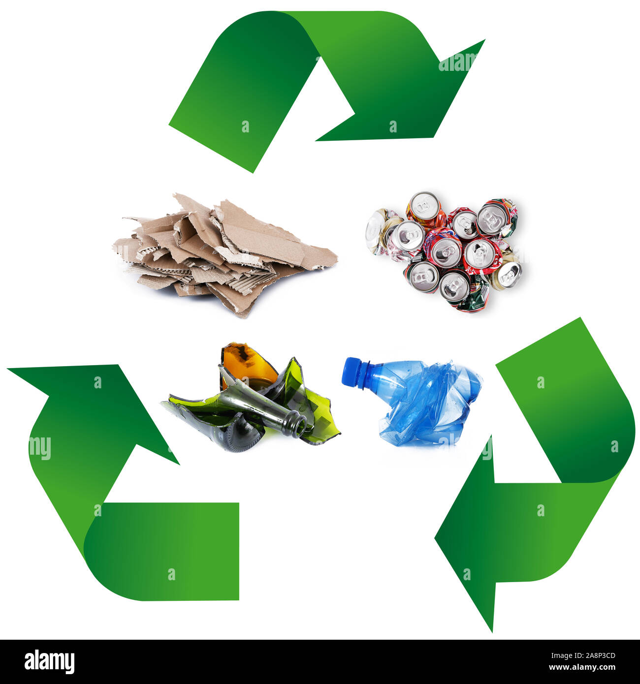 Waste recycling Symbol on white background Stock Photo - Alamy