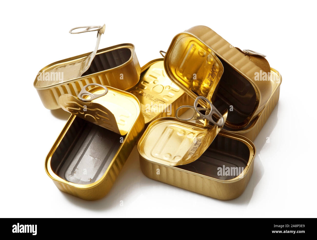 some golden metal food boxes Stock Photo - Alamy