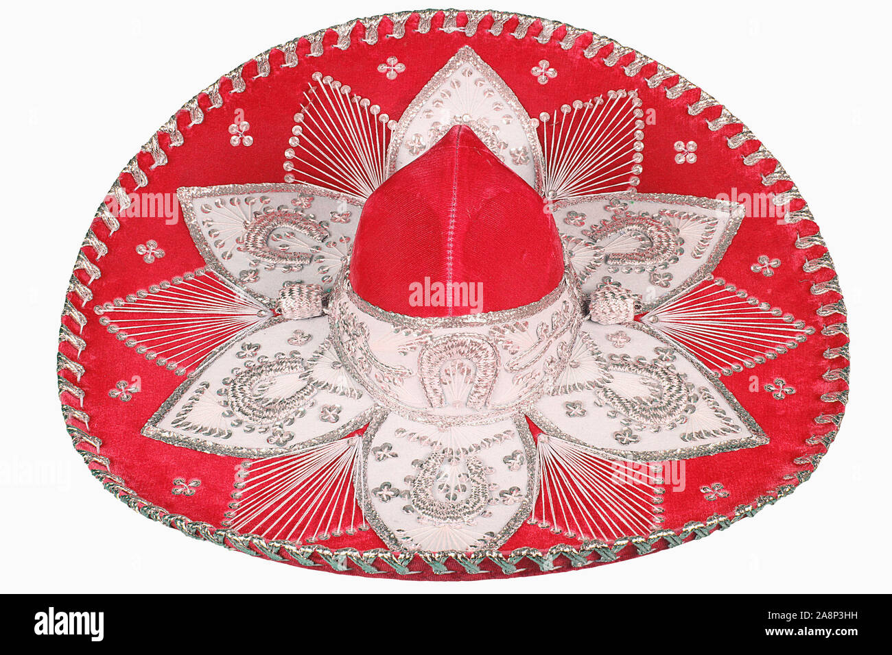 isolated red sombrero on white background Stock Photo - Alamy