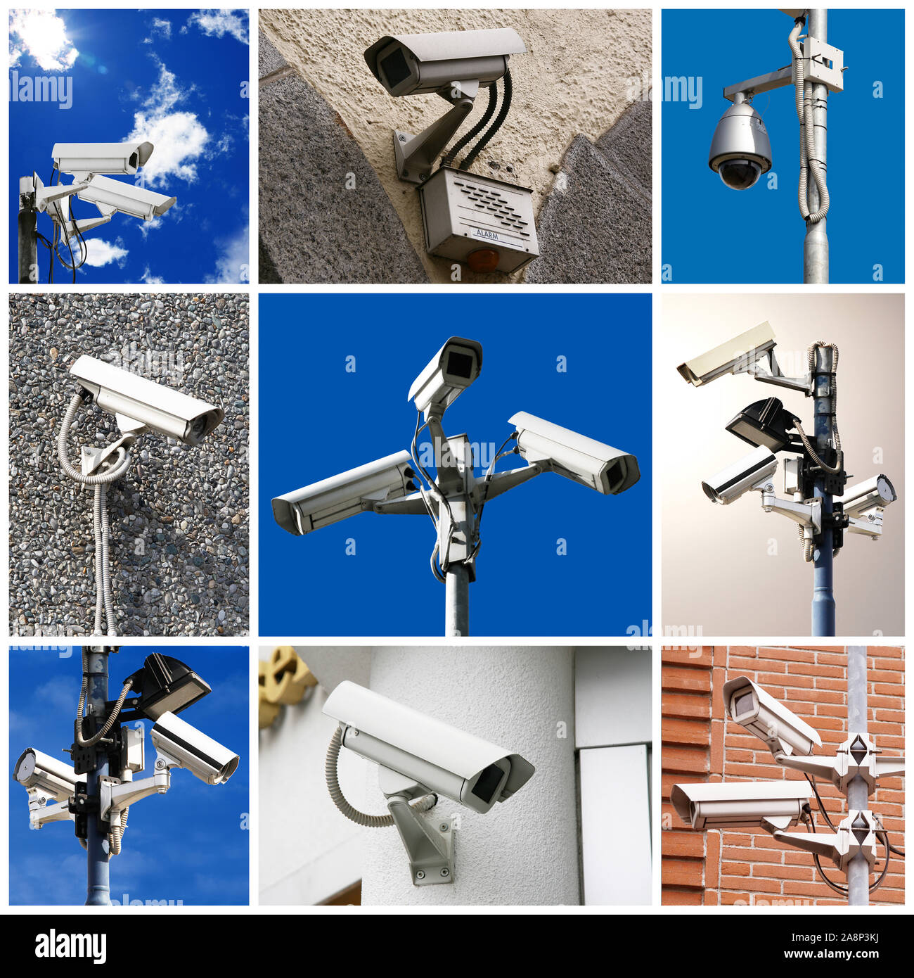 control camera collage on white background Stock Photo - Alamy
