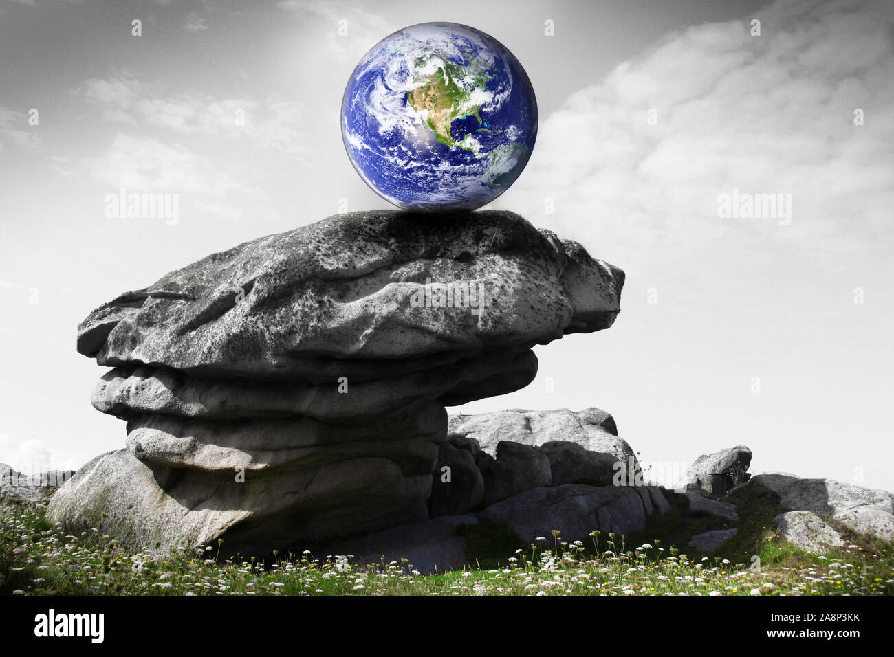 the planet Earth on the rocks Stock Photo - Alamy