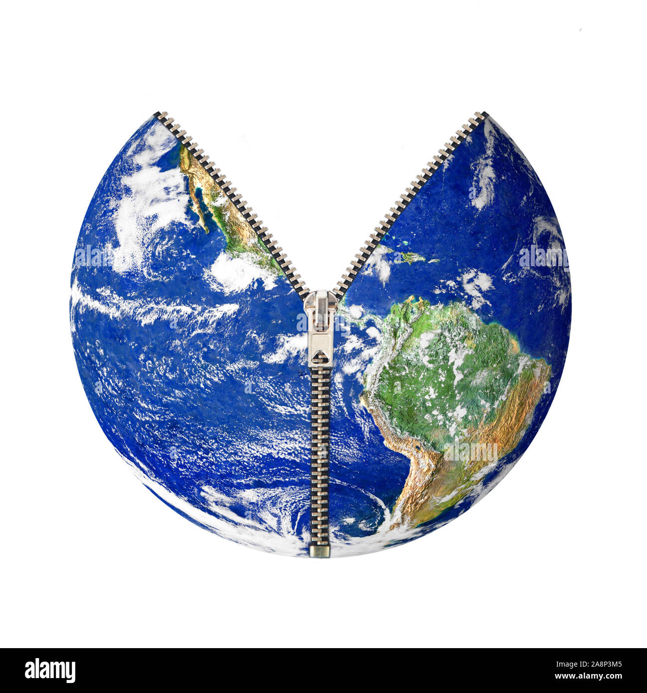 the planet Earth with zip Stock Photo - Alamy