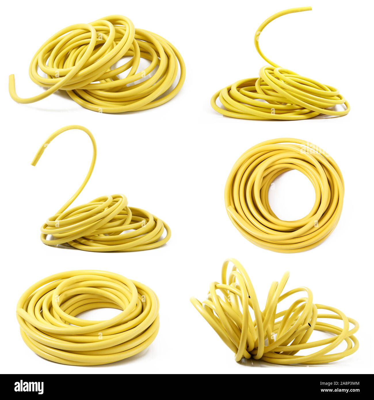 water hose collage on white background Stock Photo - Alamy