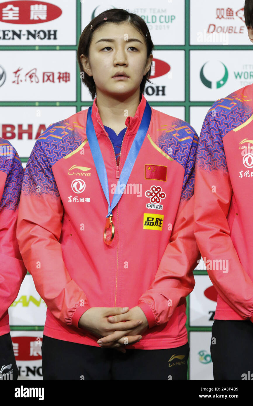 Tokyo, Japan. 10th Nov, 2019. Meng Chen of China poses for the cameras ...
