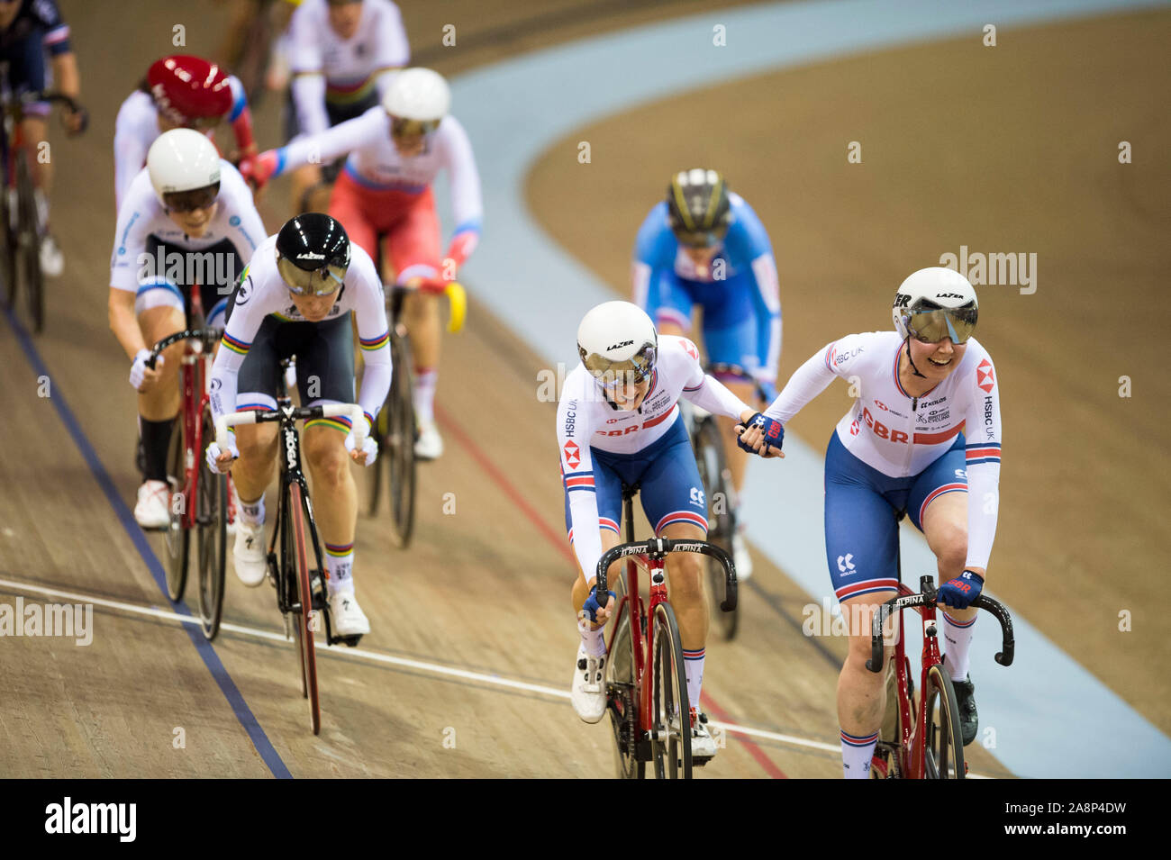 Silver medal winners Great Britain's Elinor Barker (left) and Katie ...