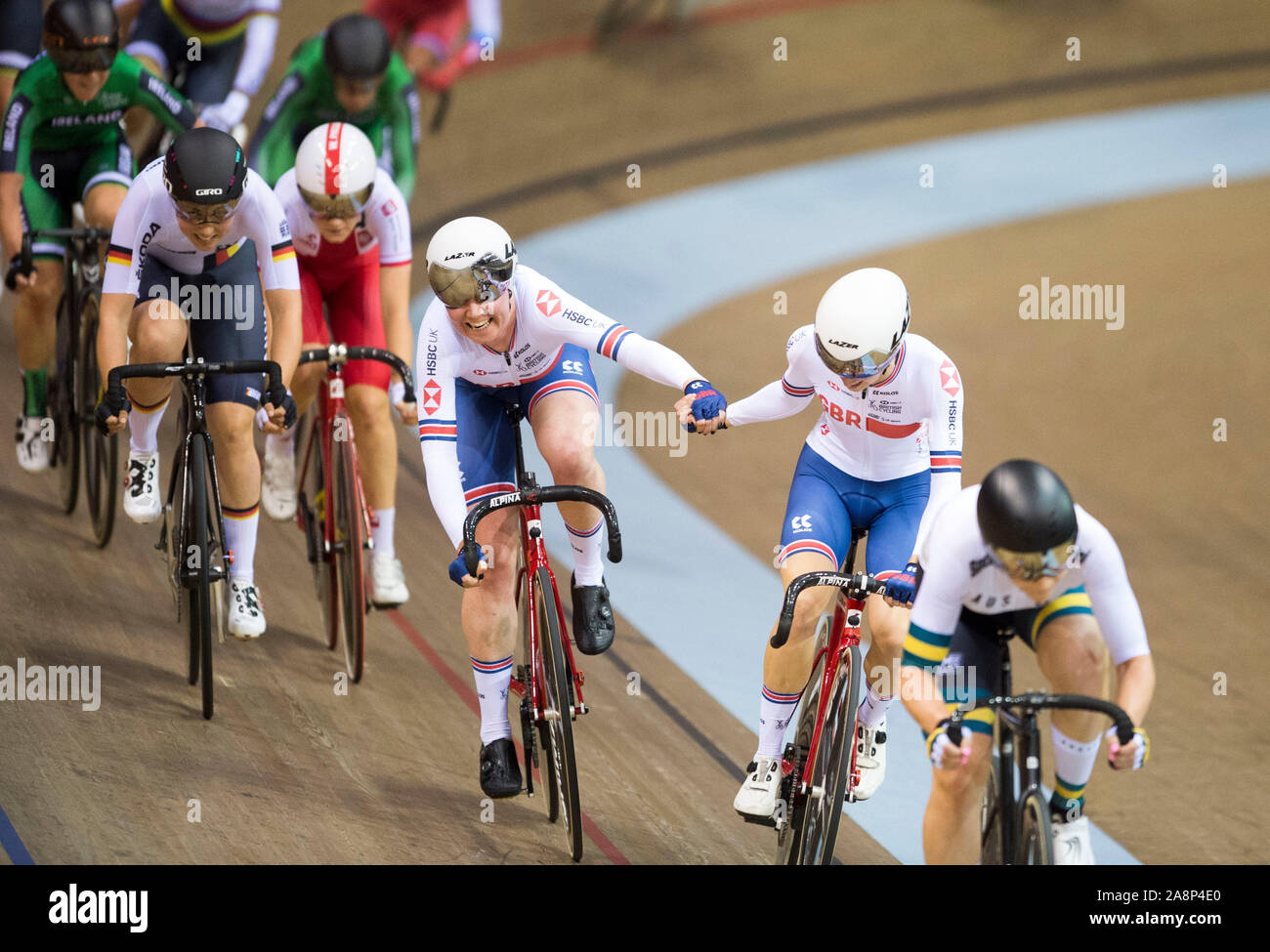 Silver medal winners Great Britain's Elinor Barker (left) and Katie ...