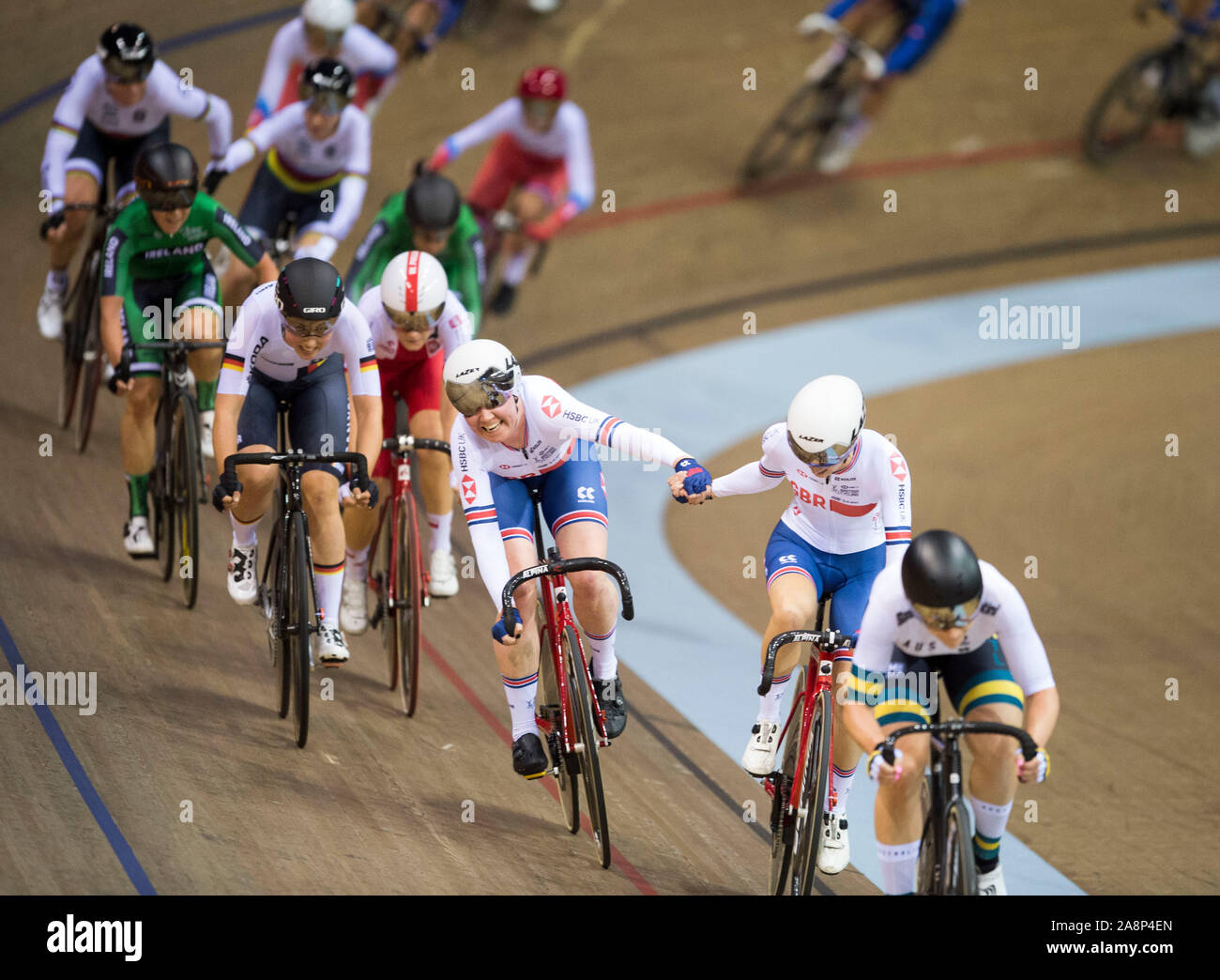Silver medal winners Great Britain's Elinor Barker (left) and Katie ...