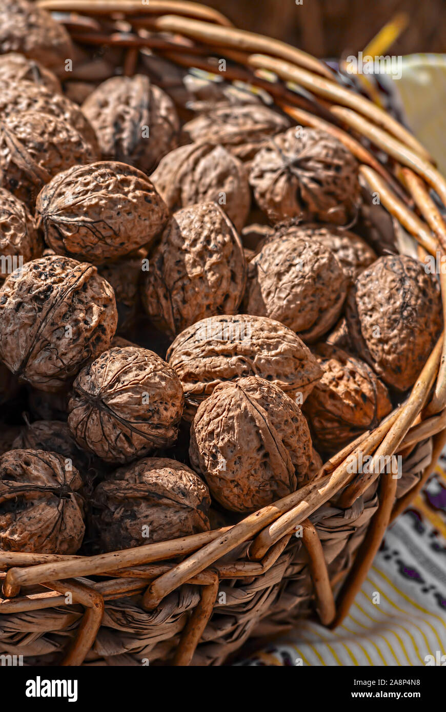 Basket full healthy walnuts hi-res stock photography and images - Alamy