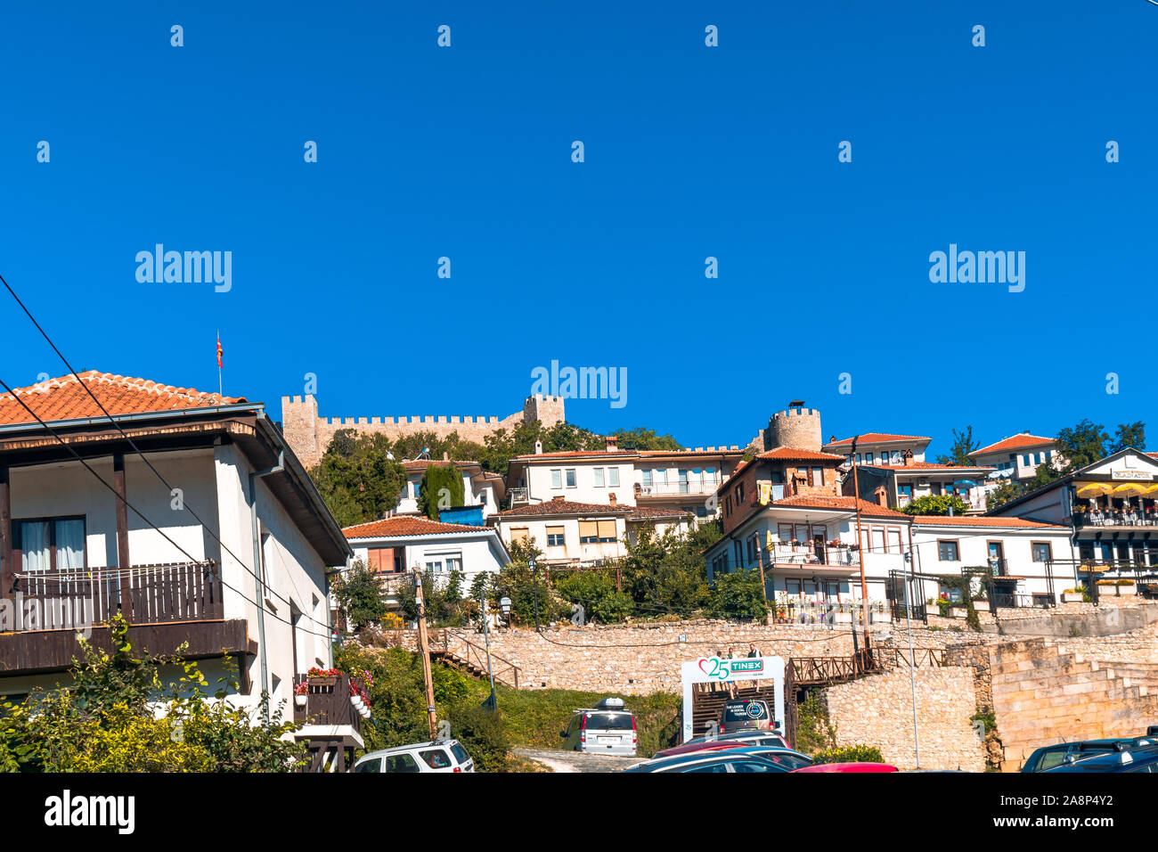 OHRID, MACEDONIA - AUGUST 7, 2019 : View of the buildings in Ohrid ...