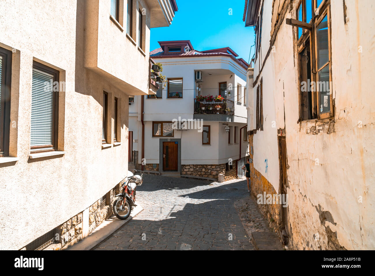 OHRID, MACEDONIA - AUGUST 7, 2019 : View of the buildings in Ohrid ...