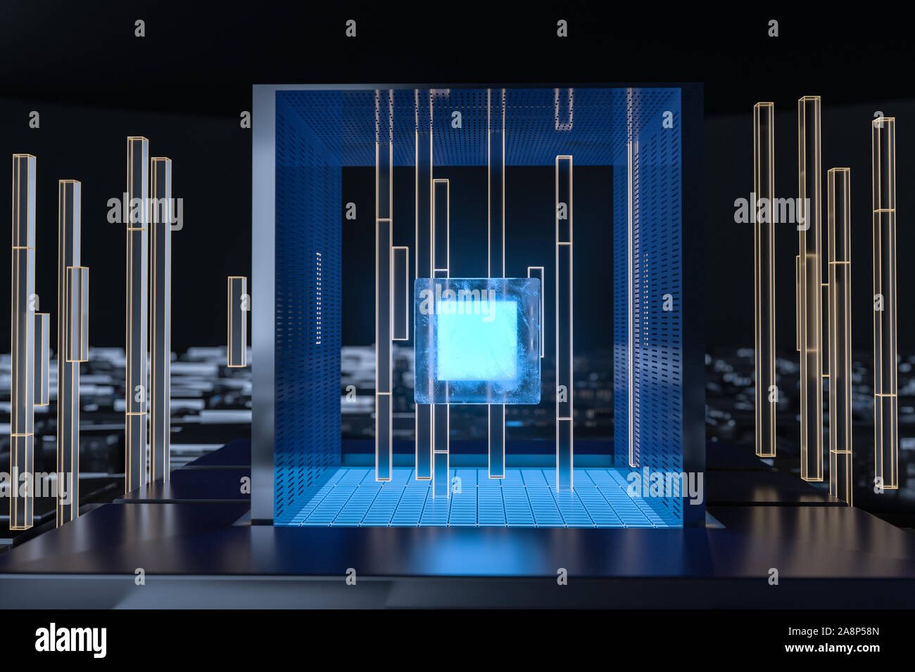 Glowing golden motherboard hi-res stock photography and images - Alamy