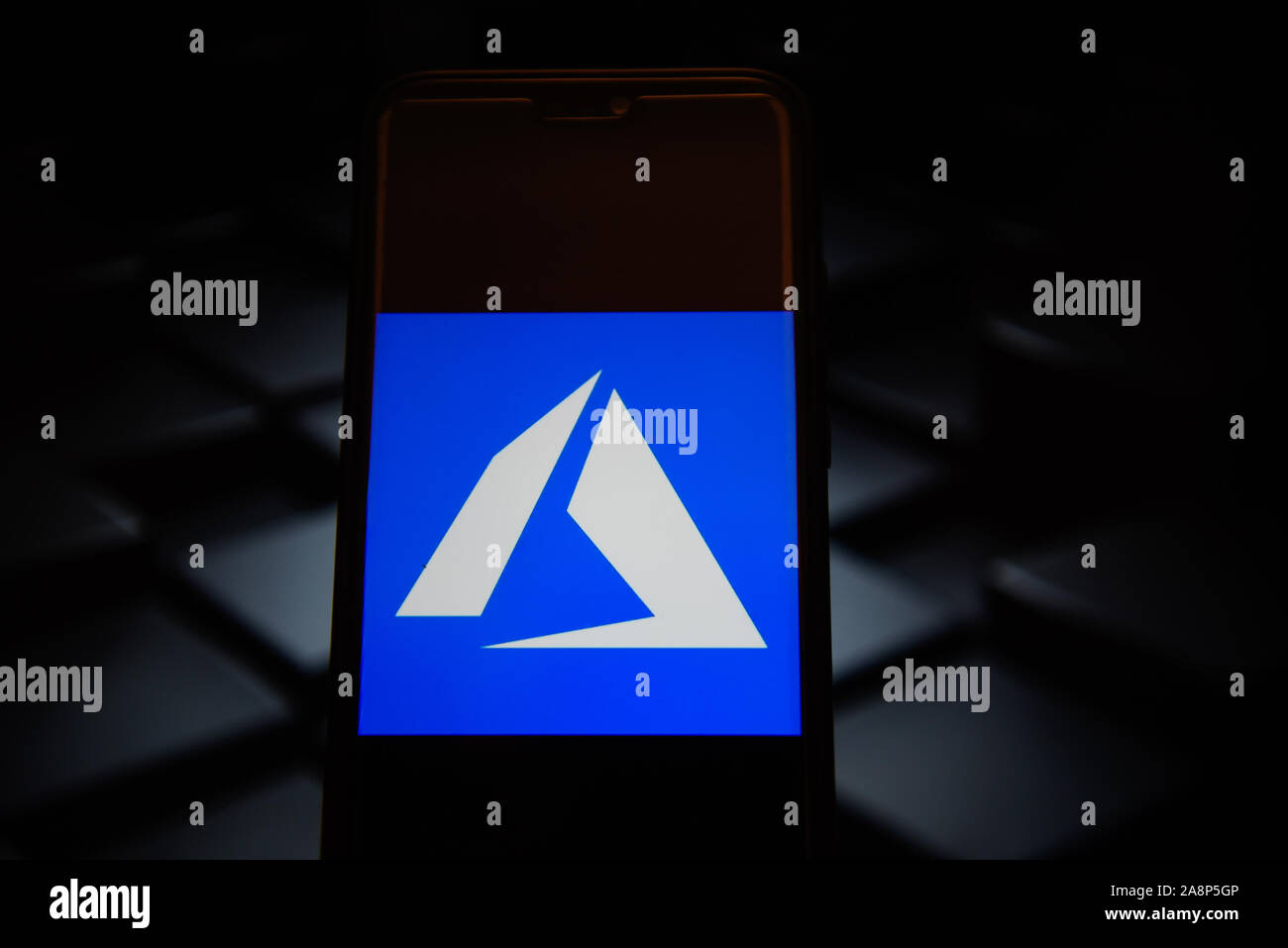 November 10, 2019, Poland: In this photo illustration a Microsoft Azure ...