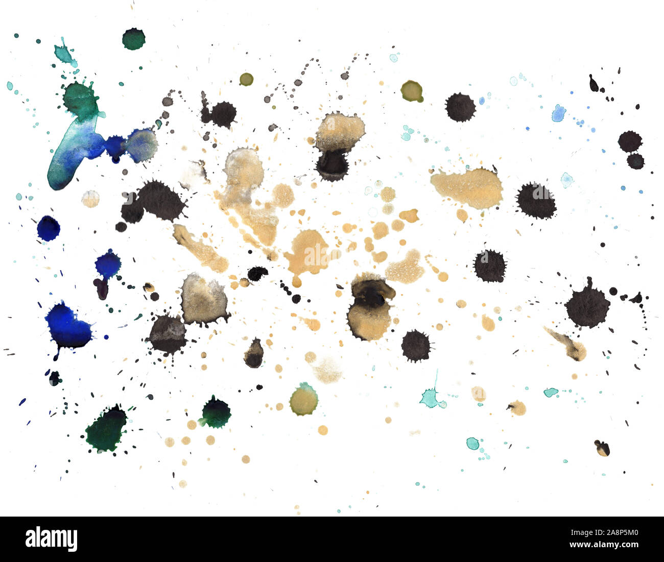 Abstract watercolor paper splash shapes isolated drawing. Illustration ...