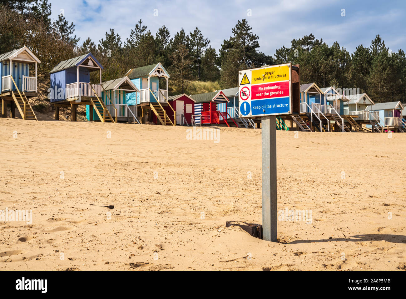 Sign: Danger Underwater Structures, No Swimming near the groynes, Keep ...