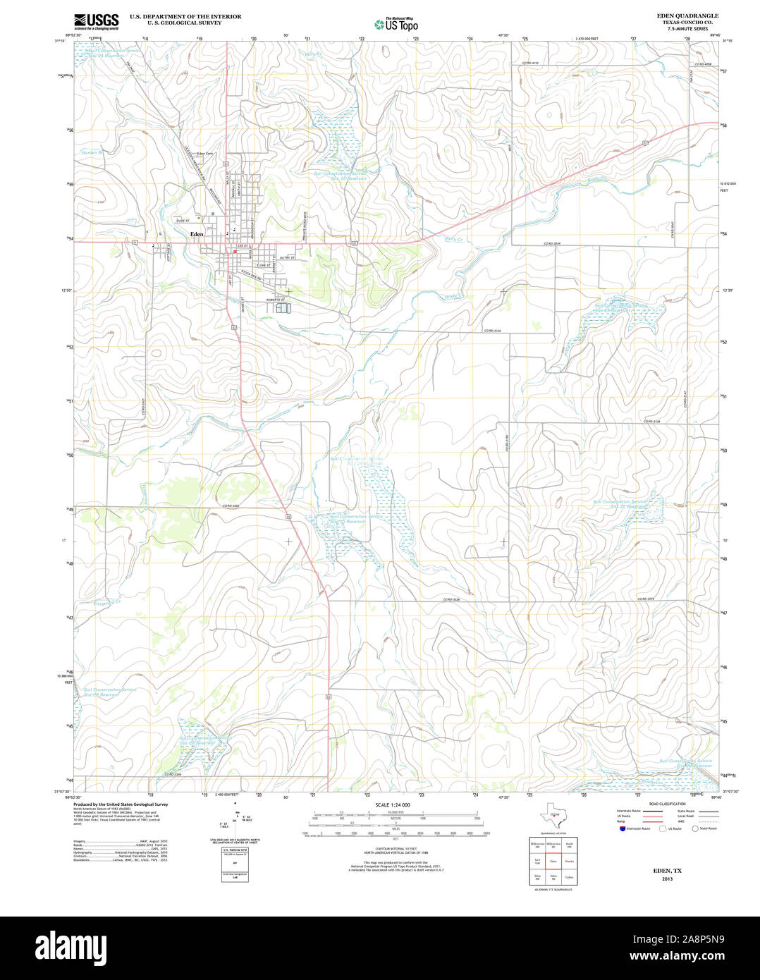 Eden texas map hi-res stock photography and images - Alamy