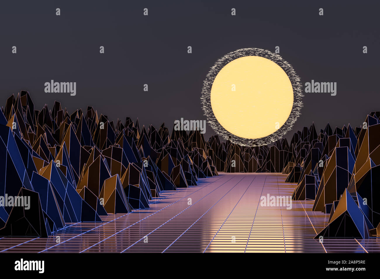 3d background Illustration Inspired by 80's Scene synthwave and ...