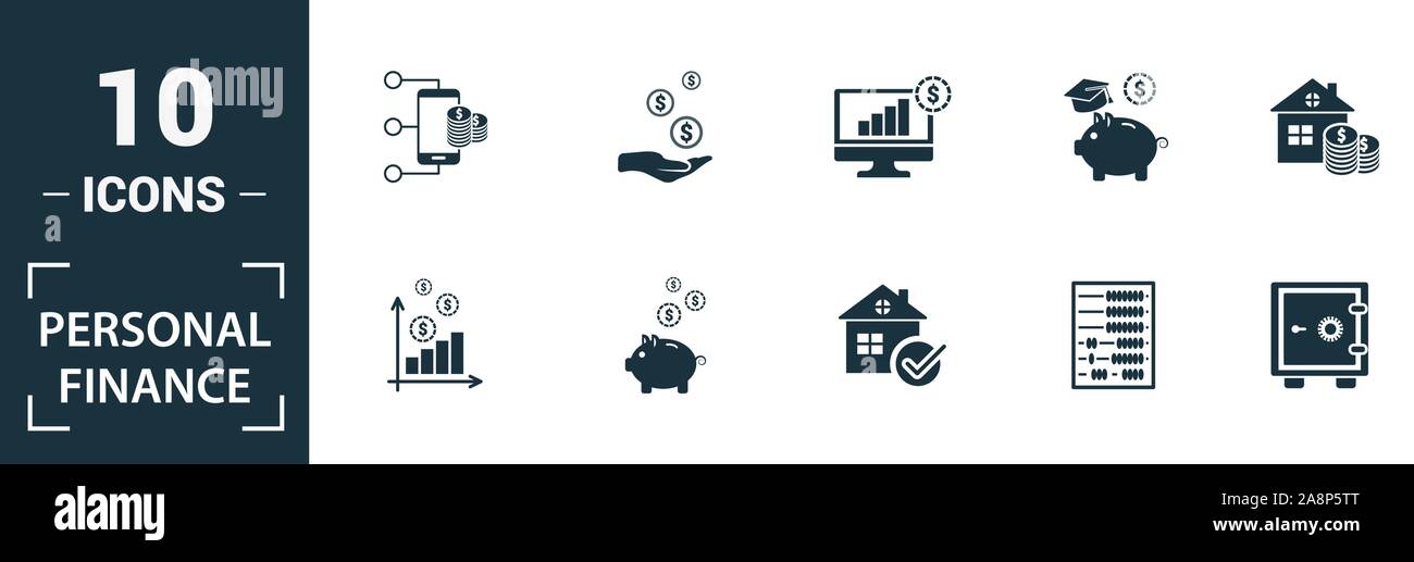 Personal Finance icon set. Include creative elements personal income ...