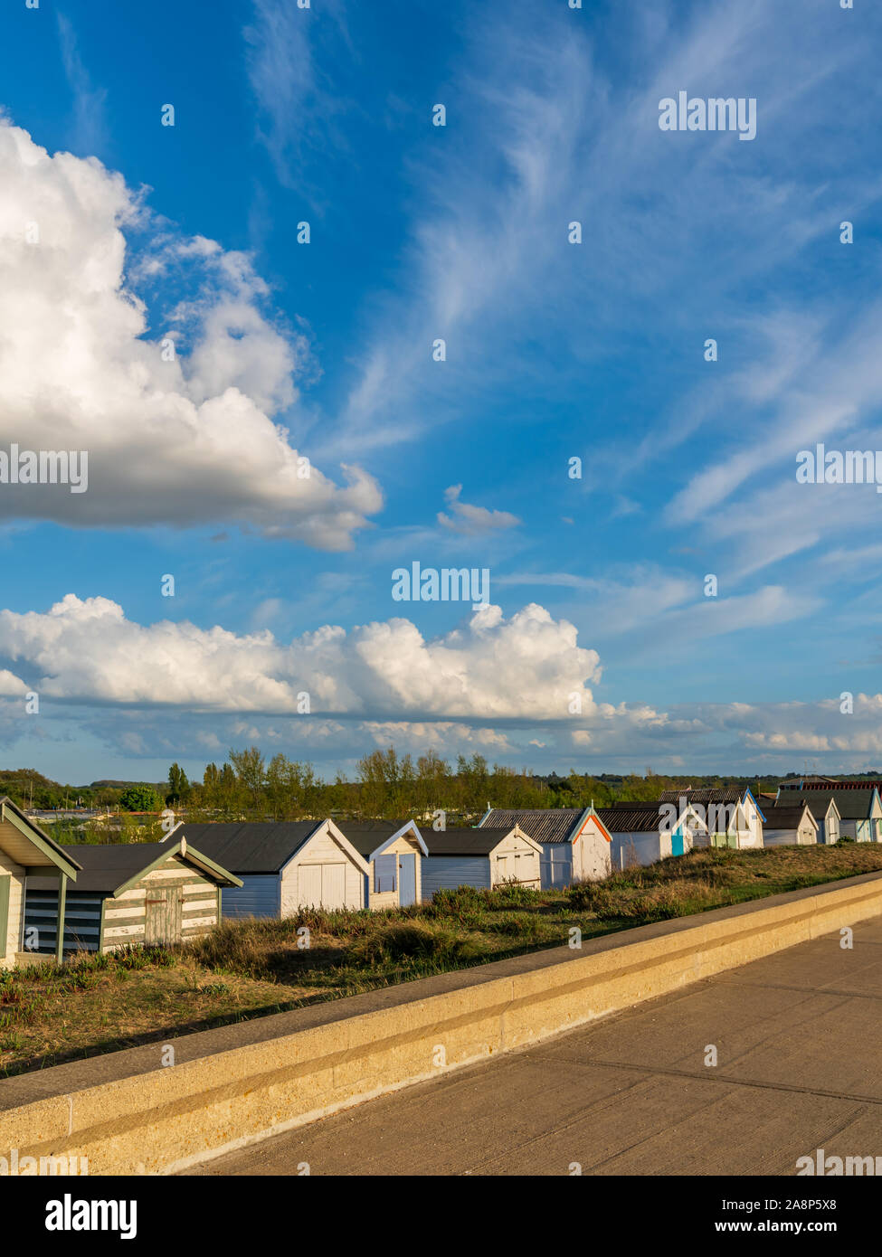 Clouds over the Beach Huts at the North Beach in Heacham, Norfolk ...