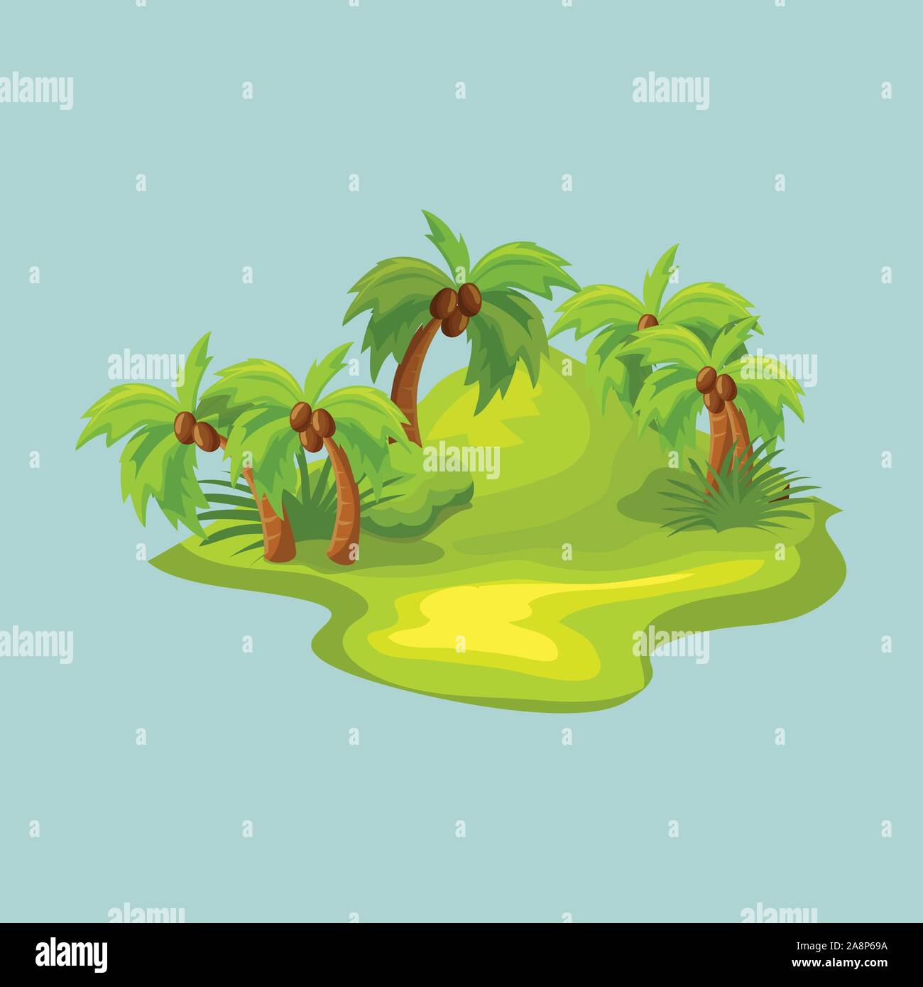 Desert Island Landscape Vector Illustration Stock Vector Image & Art ...