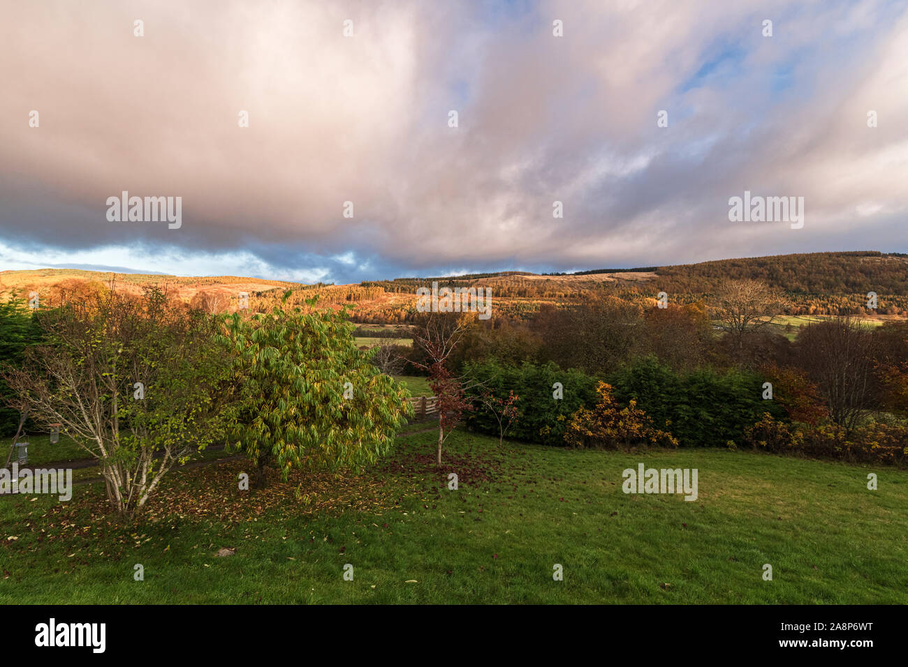 The Perthshire landscape draped in autumnal colours, Blair Atholl ...