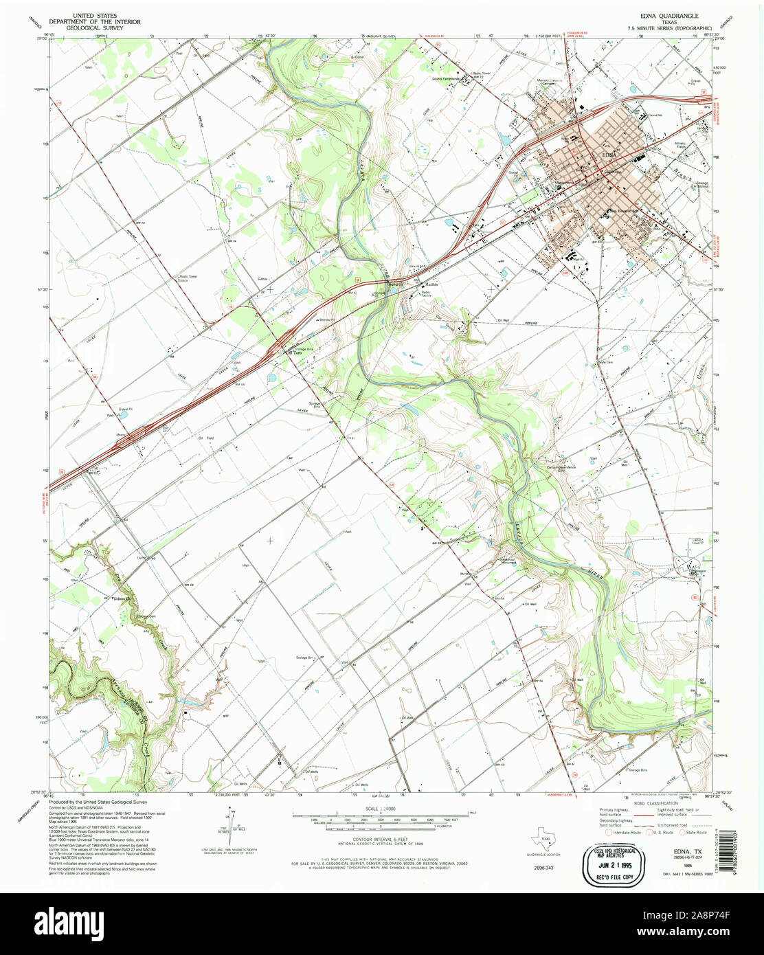 Edna texas map hi-res stock photography and images - Alamy