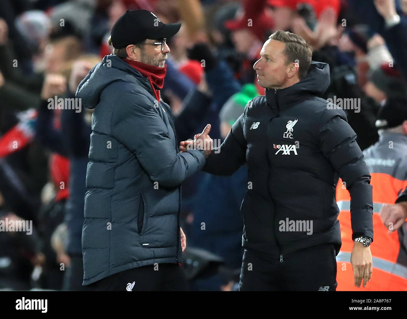 Liverpool manager jurgen klopp celebrates game premier league match ...