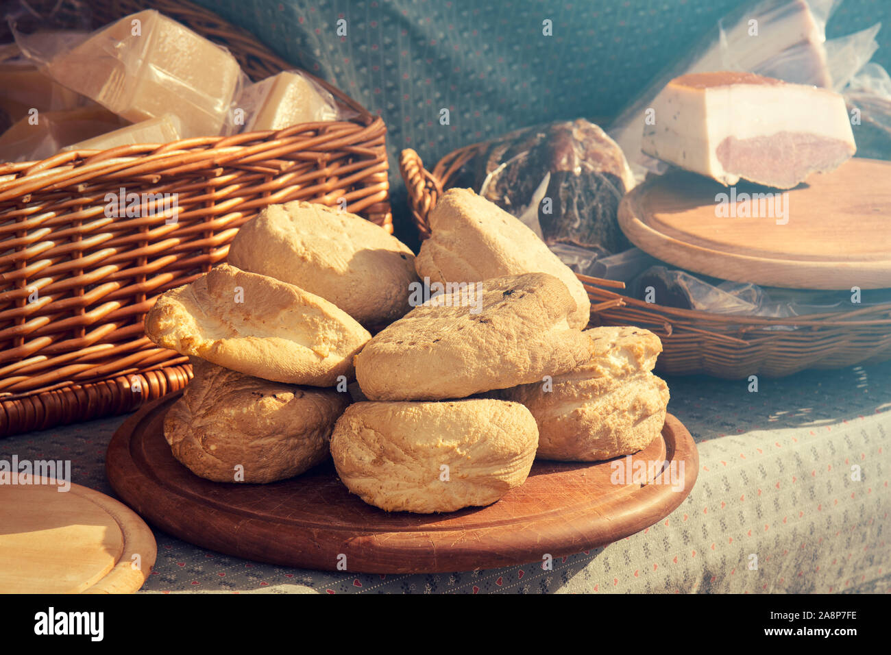 smoked ricotta typical italian product, traditional food of northern ...