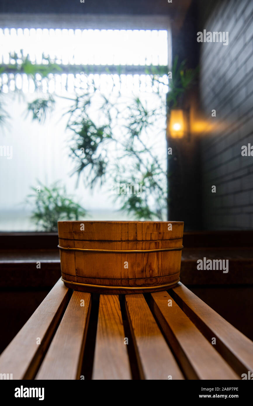 Bathtub and washbasin in hot spring soup house ( shower, spa, steam ...
