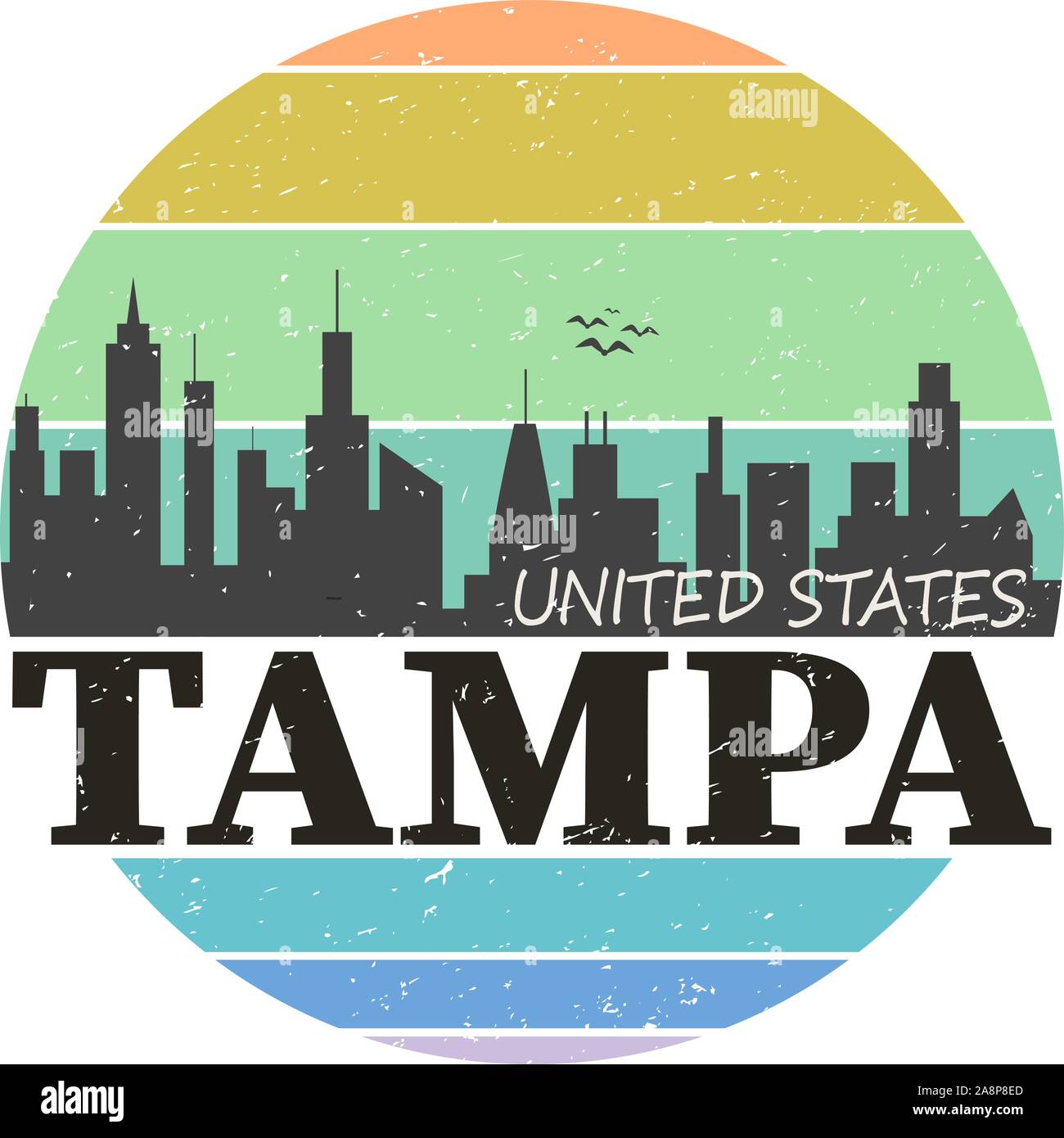 Tampa city travel destination. vector shirt logo Stock Vector Image ...