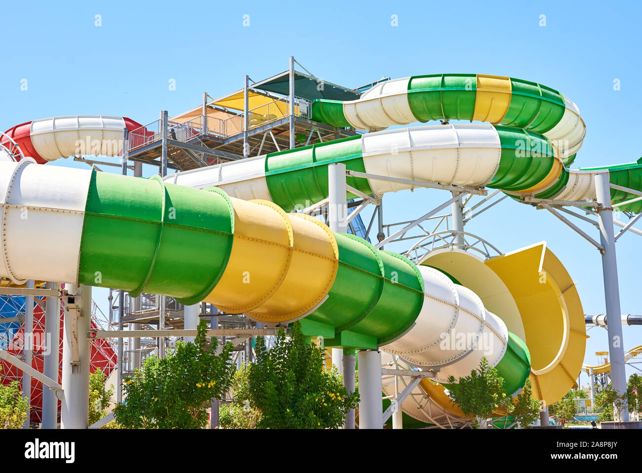 Blue waterslide in waterpark hi-res stock photography and images - Alamy