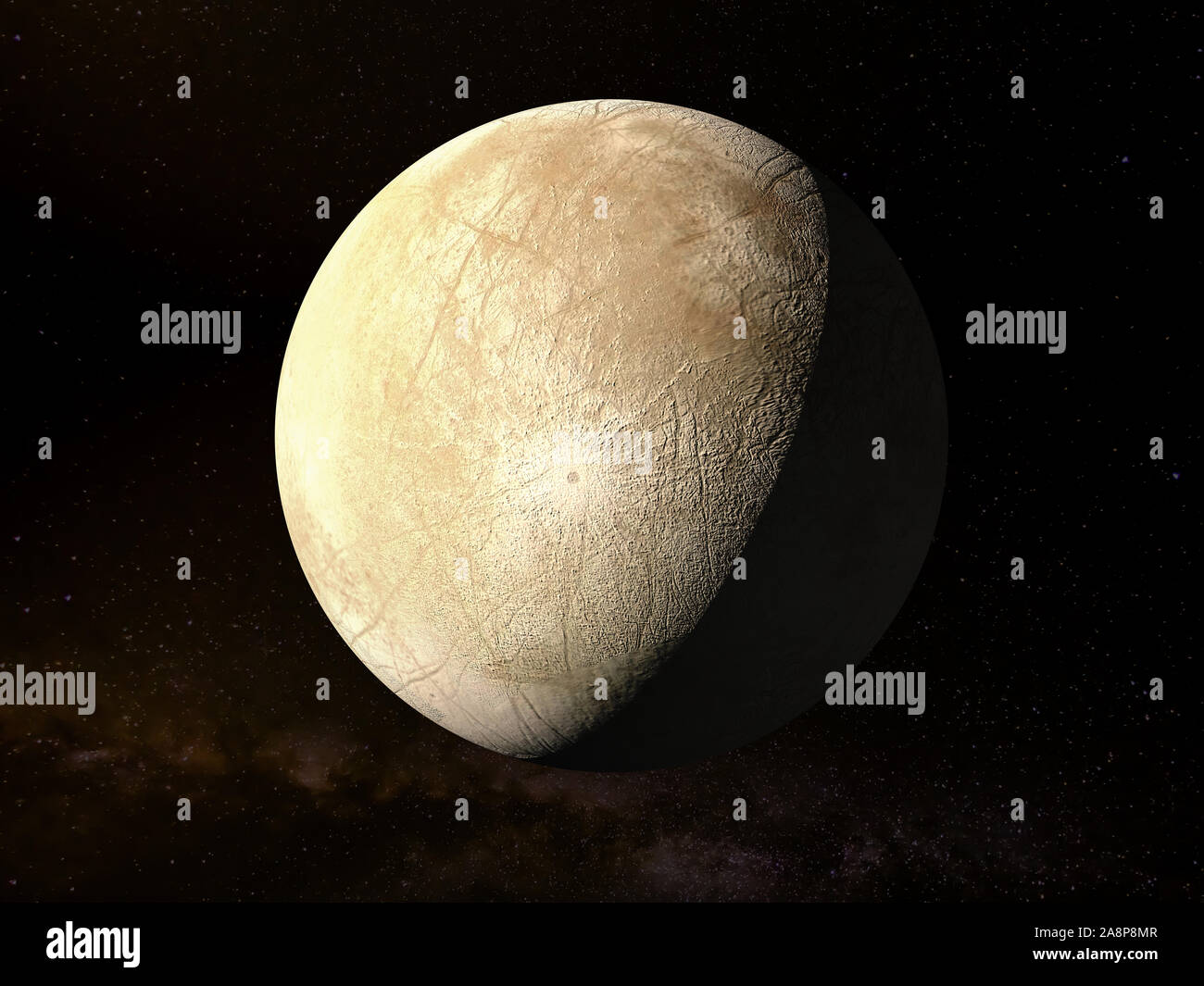 Jupiter moon Europe - High resolution 3D Rendering images presents ...