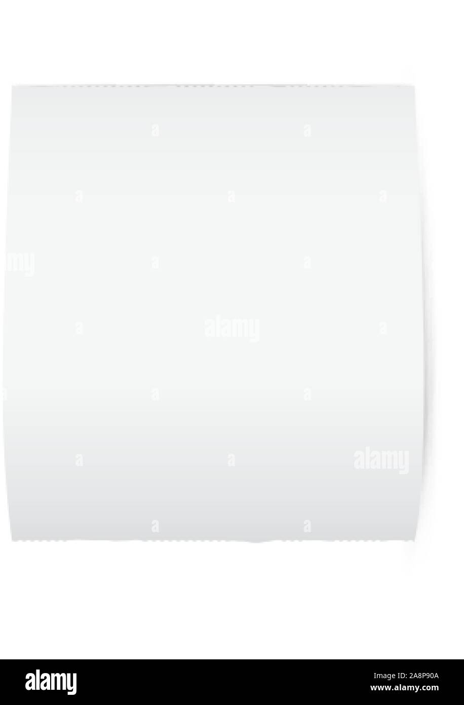 Blank white paper shop check. Template of a bill from supermarket of ...