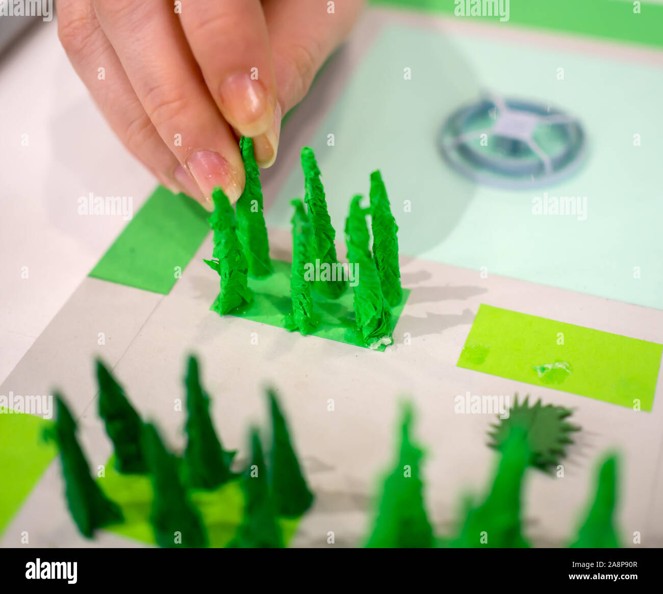 Installing tree models on an architectural layout Stock Photo - Alamy